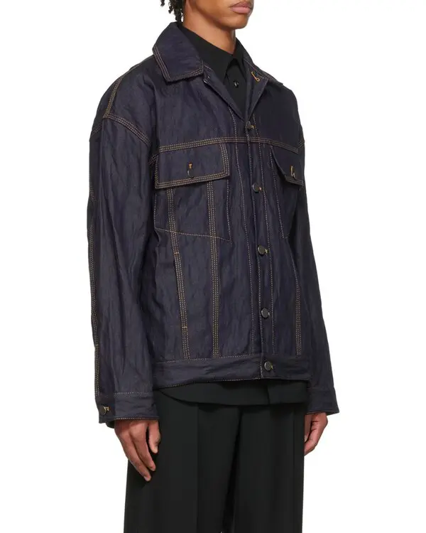 Bottega Veneta Denim Jacket With Contrast Stitching