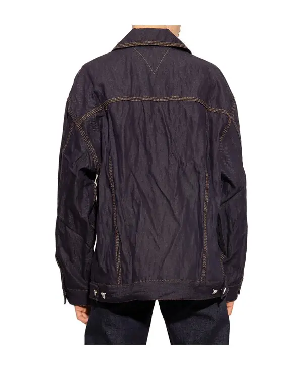 Bottega Veneta Denim Jacket With Contrast Stitching