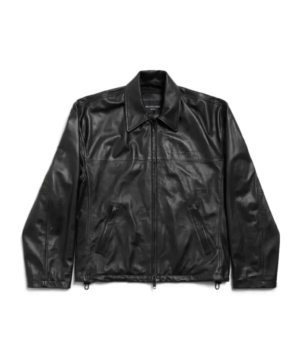 Balenciaga Nano Bb Zipped Leather Jacket