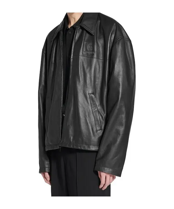 Balenciaga Nano Bb Zipped Leather Jacket