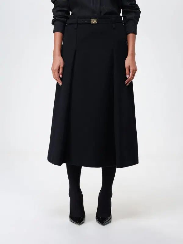 Saint Laurent Wool-blend A-line Midi Skirt