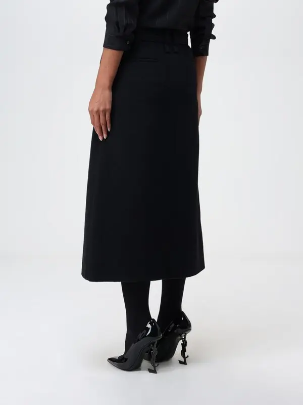 Saint Laurent Wool-blend A-line Midi Skirt