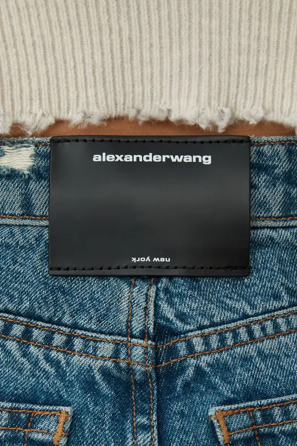 Alexander Wang High-rise Denim Shorts With Raw Edge Hem