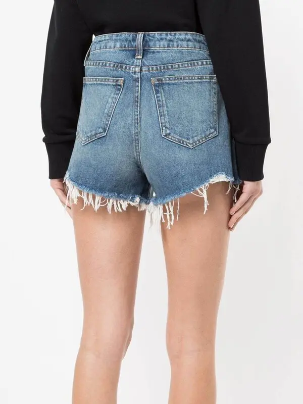 Alexander Wang High-rise Denim Shorts With Raw Edge Hem
