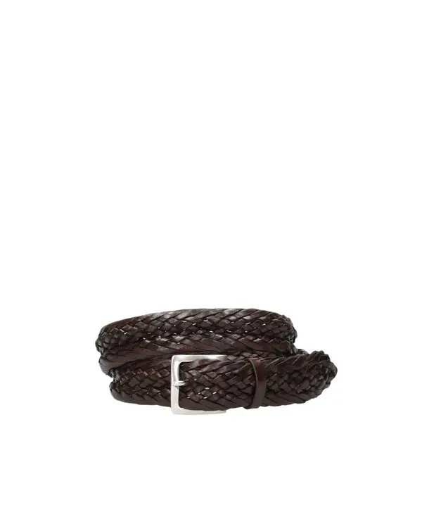 ORTIGNI Braided Leather Belt - Black