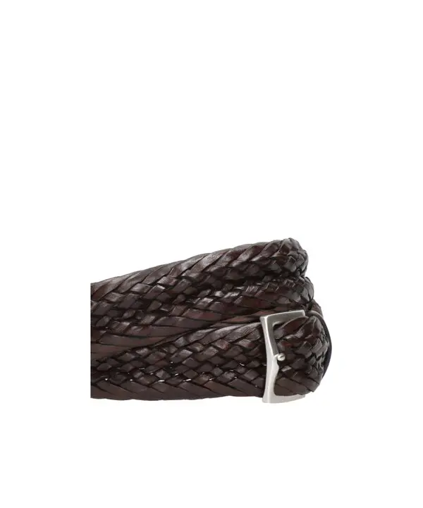 ORTIGNI Braided Leather Belt - Black
