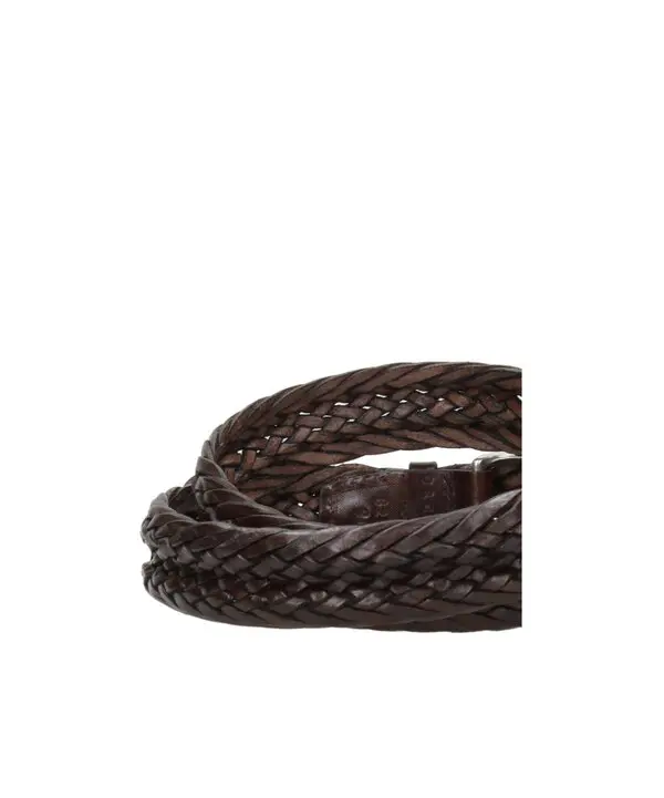 ORTIGNI Braided Leather Belt - Black