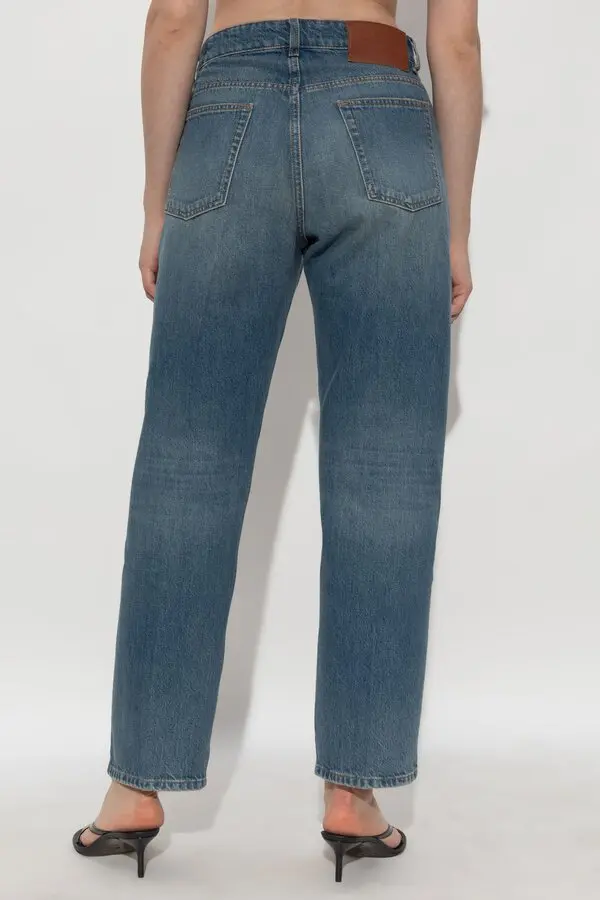 Victoria Beckham Logo Patch Straight-leg Jeans
