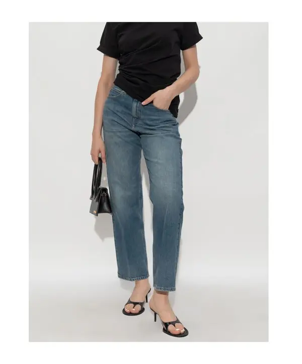 Victoria Beckham Logo Patch Straight-leg Jeans
