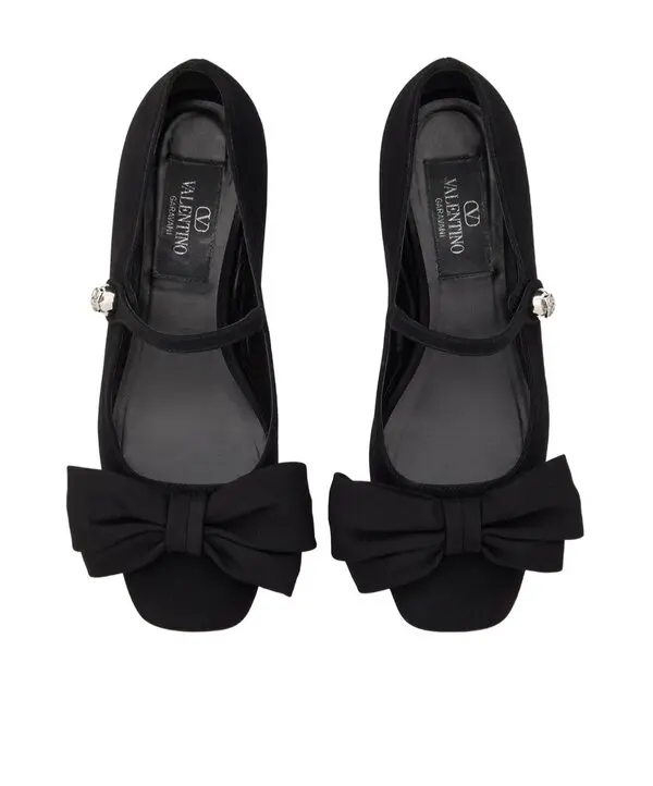 Valentino Garavani Bow Detail Ballerinas - Black