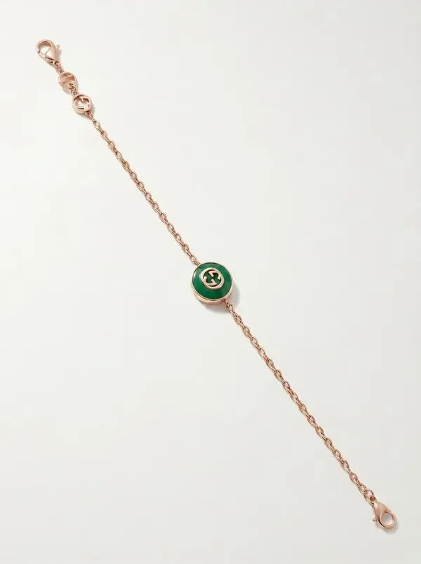 Gucci 18k Gold Interlocking G Chain Bracelet - Yellow