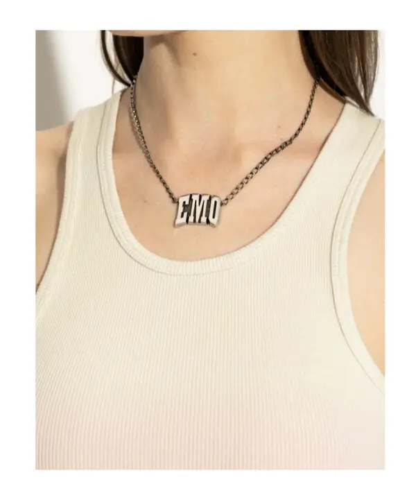 Balenciaga Emo Logo Pendant Necklace