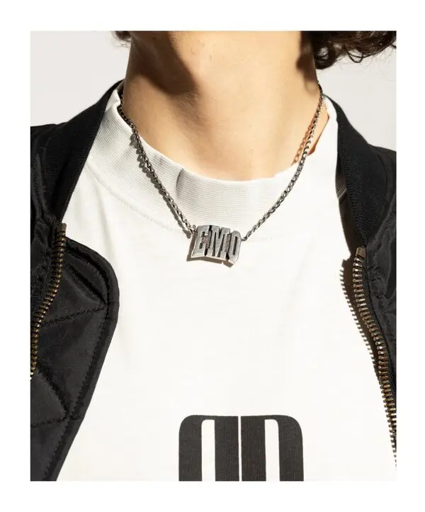 Balenciaga Emo Logo Pendant Necklace