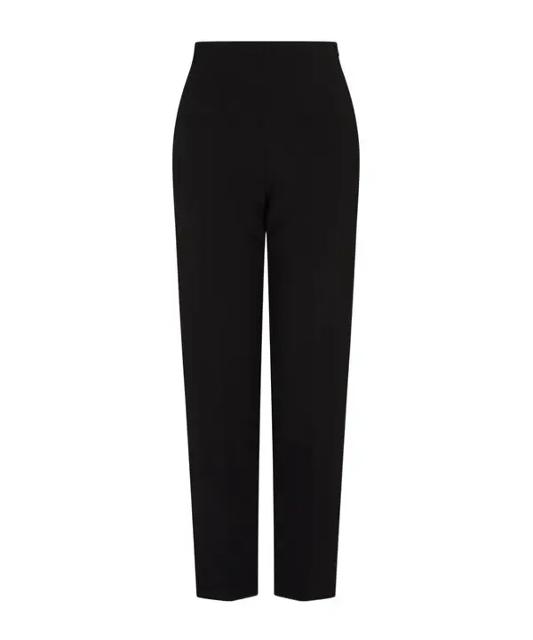 Emporio Armani High-waisted Side Zip Pants - Black