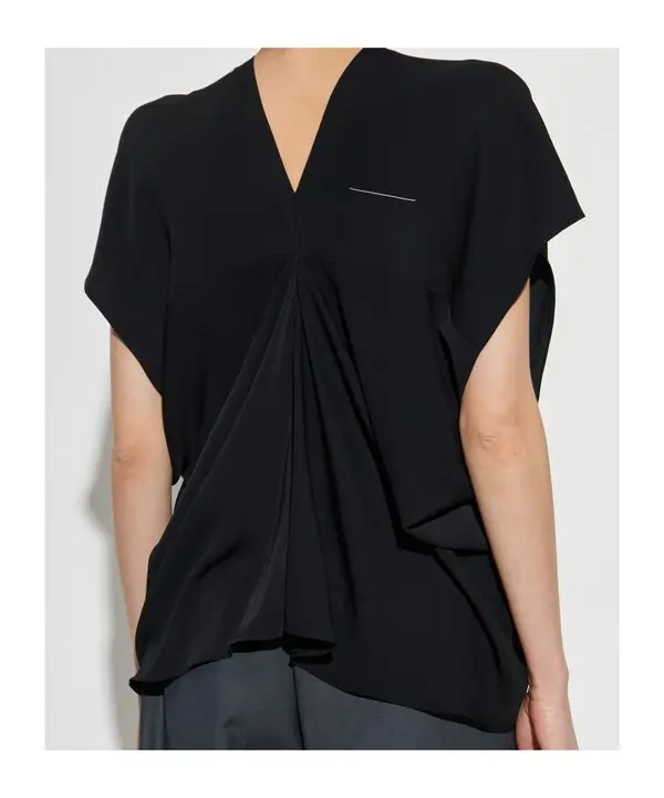 MAISON MARGIELA Short Sleeve V-neck Top