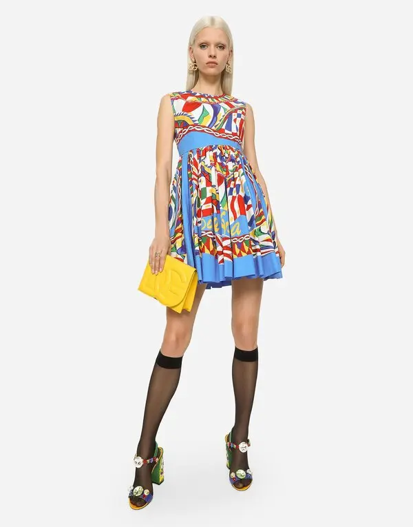 Dolce & Gabbana Sleeveless Printed Mini Dress