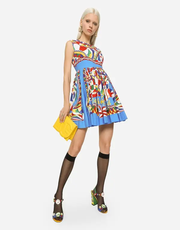 Dolce & Gabbana Sleeveless Printed Mini Dress