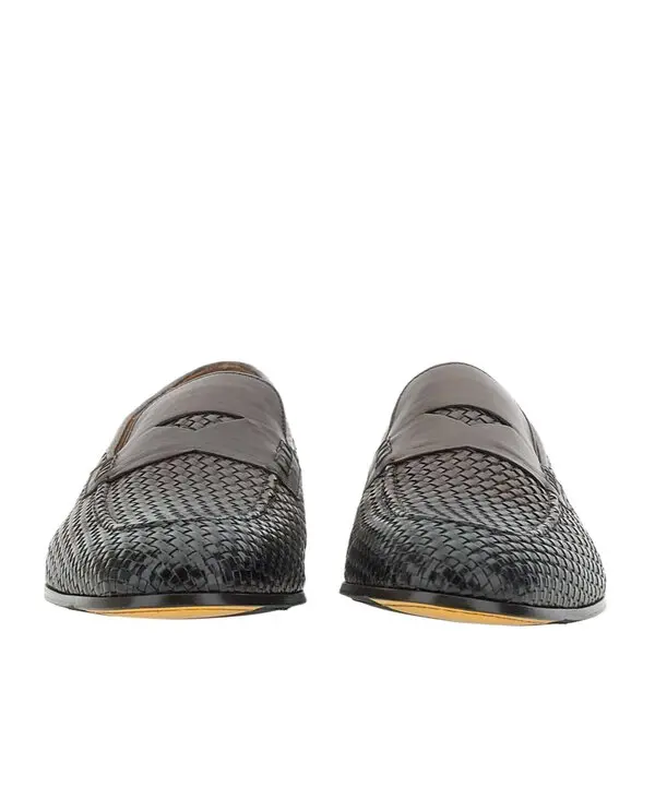 DOUCAL'S Woven Leather Loafers - Brown