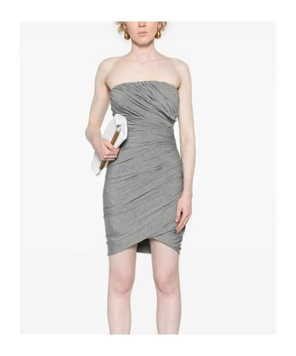 Attico Strapless Gathered Mini Dress
