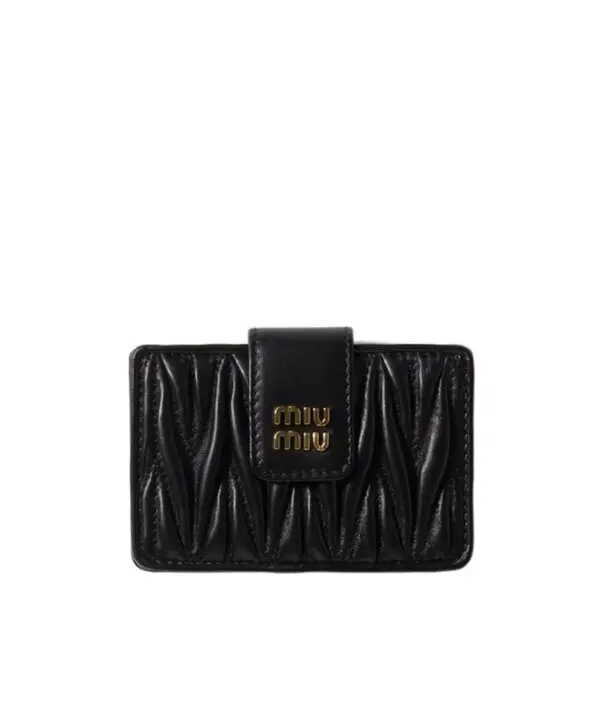 Miu Miu Logo-lettering Wallet - Black