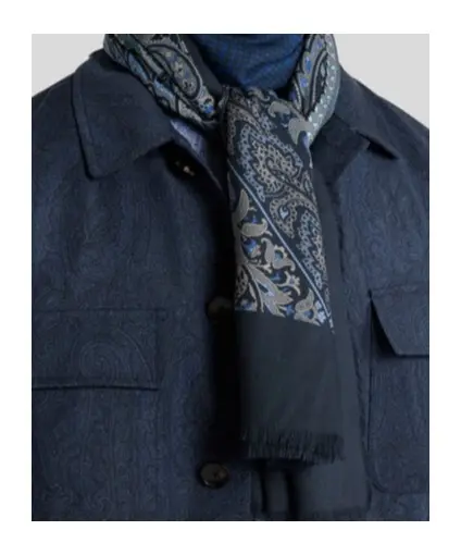 Etro Paisley And Check Motif Scarf