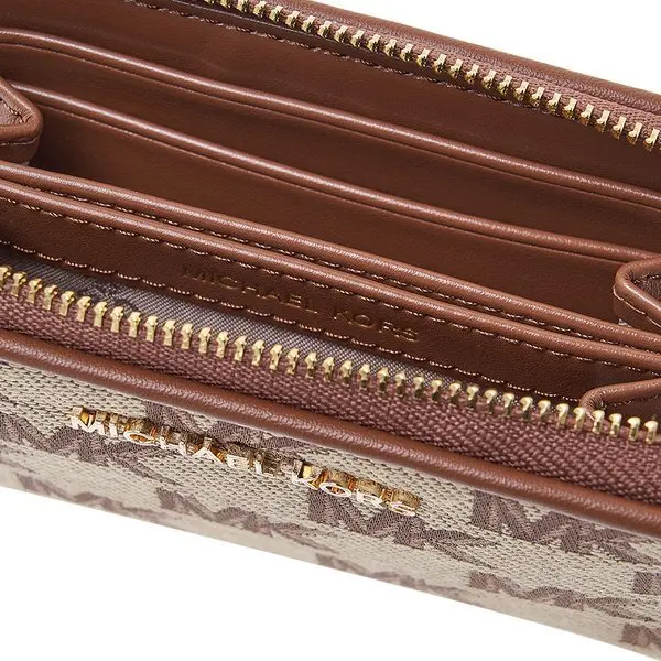 Michael Kors Logo-plaque Zip-fastening Wallet - Brown
