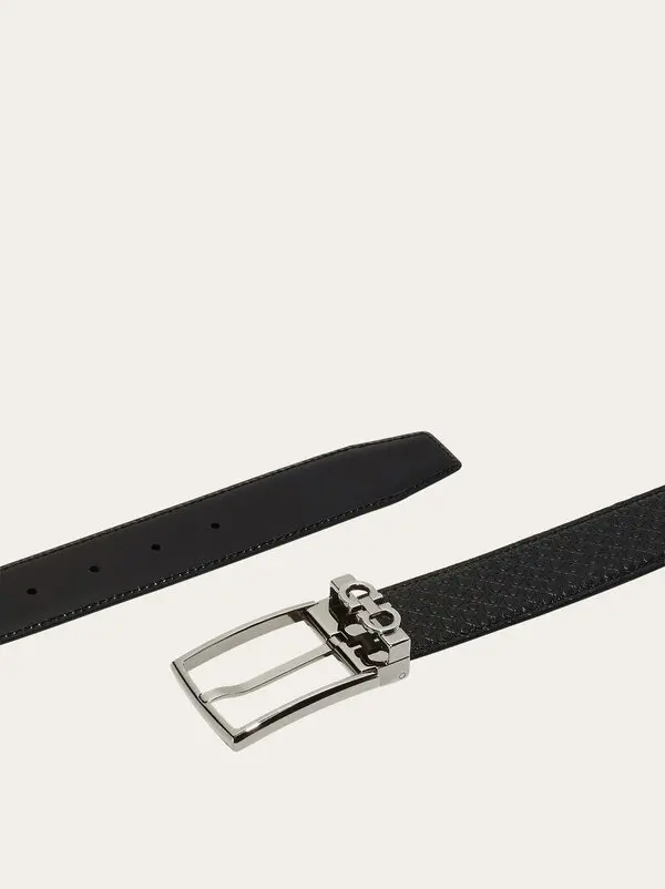 FERRAGAMO Gancini Motif Leather Belt