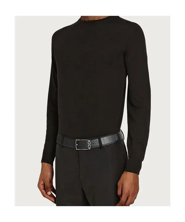 FERRAGAMO Gancini Motif Leather Belt
