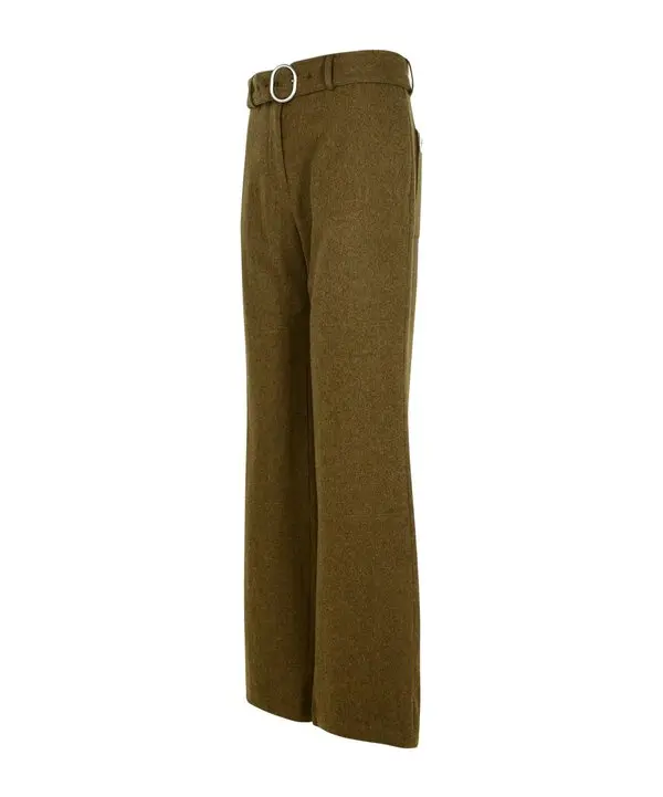 JIL SANDER Belted Flannel Trousers