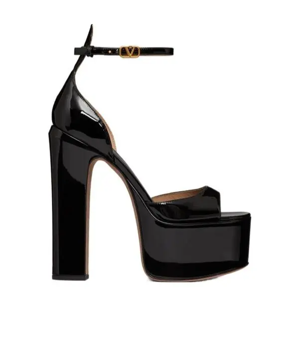 Valentino Garavani Tan-go Patent Leather Platform Sandals