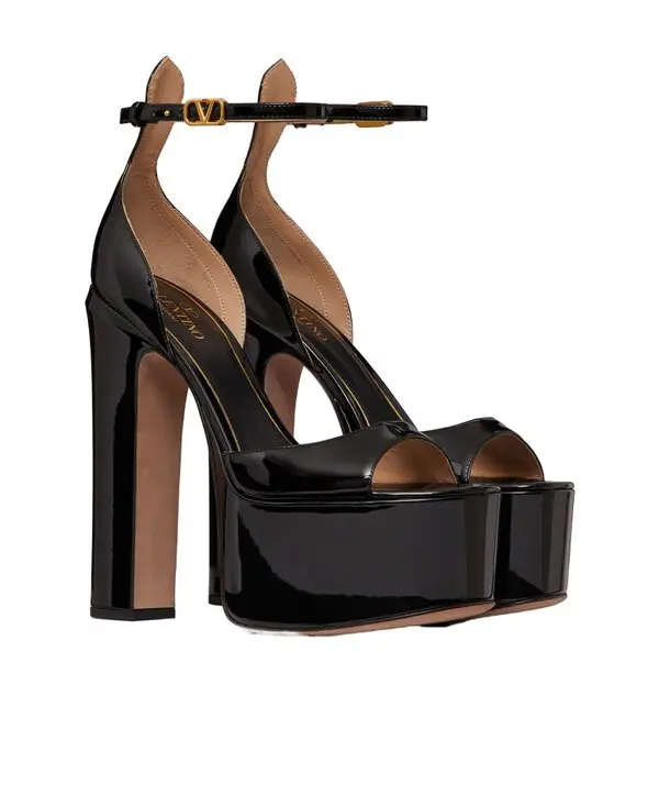 Valentino Garavani Tan-go Patent Leather Platform Sandals