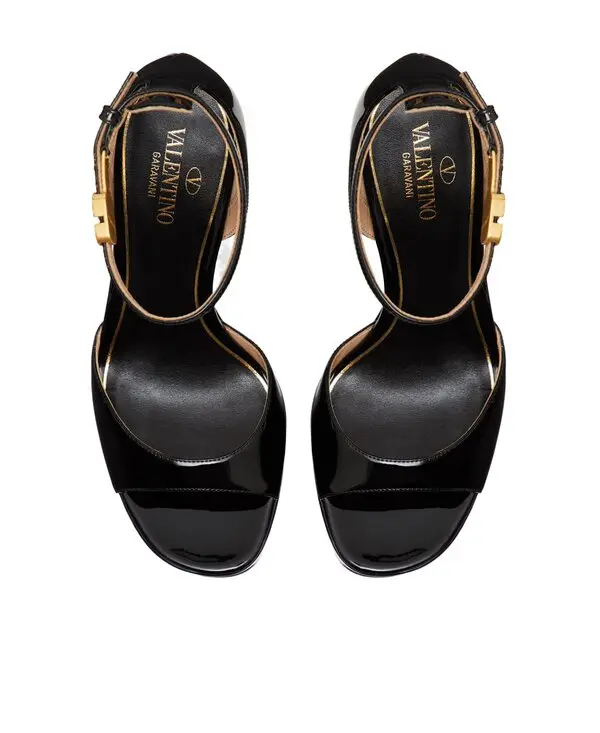 Valentino Garavani Tan-go Patent Leather Platform Sandals