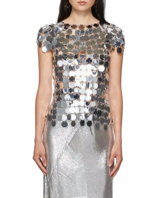 Rabanne Round Discs Embellished Top