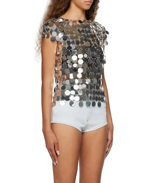Rabanne Round Discs Embellished Top