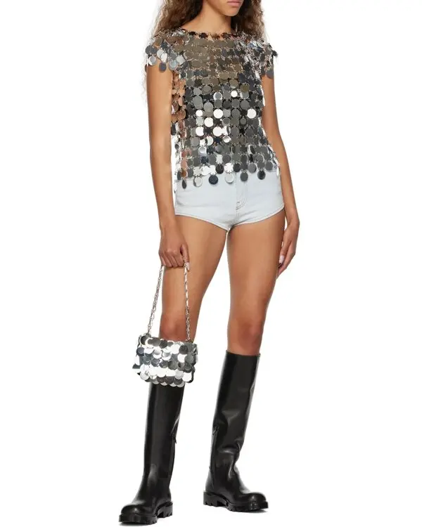 Rabanne Round Discs Embellished Top