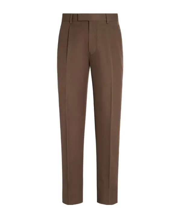 Zegna Pleated Tailored Trousers - Brown