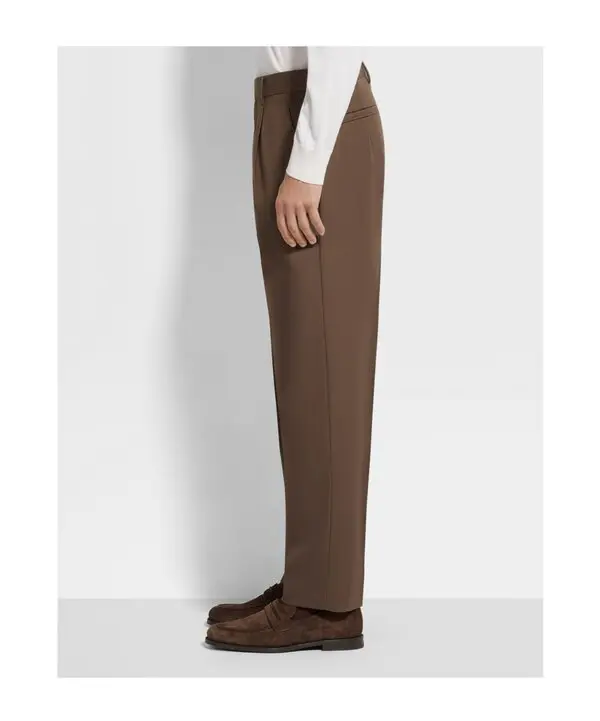 Zegna Pleated Tailored Trousers - Brown