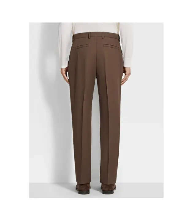 Zegna Pleated Tailored Trousers - Brown