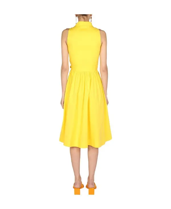 Moschino Sleeveless Midi Dress With Belt And Pockets