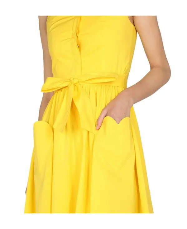 Moschino Sleeveless Midi Dress With Belt And Pockets