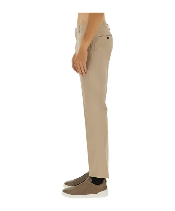 Zegna Tapered Trousers With Belt Loops And Side Pockets