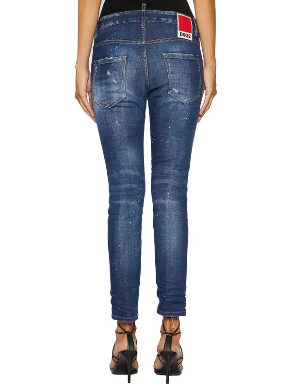 Dsquared2 Paint Splatter Distressed Skinny Jeans