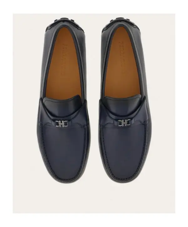 FERRAGAMO Logo Horsebit Loafers - Black