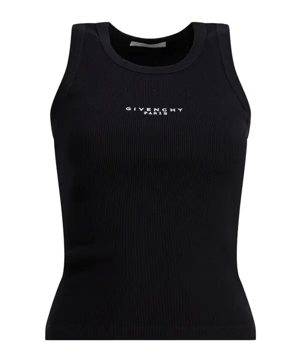 Givenchy Logo Detailed Ribbed Tank Top - Black