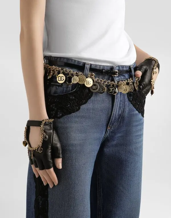 Dolce & Gabbana Lace Detailed Jeans - Blue