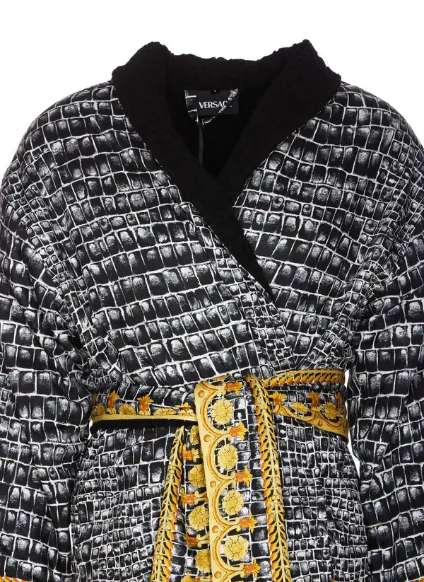 Versace Printed Belted Bathrobe