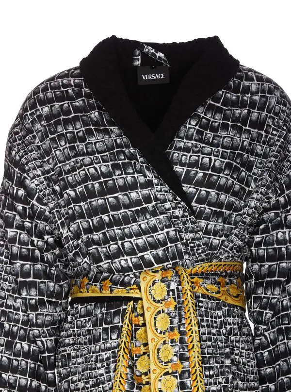 Versace Printed Belted Bathrobe