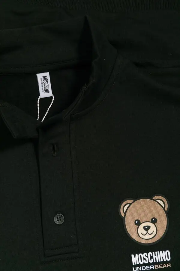 Moschino Long-sleeved Collared Sweatshirt With Bear Print