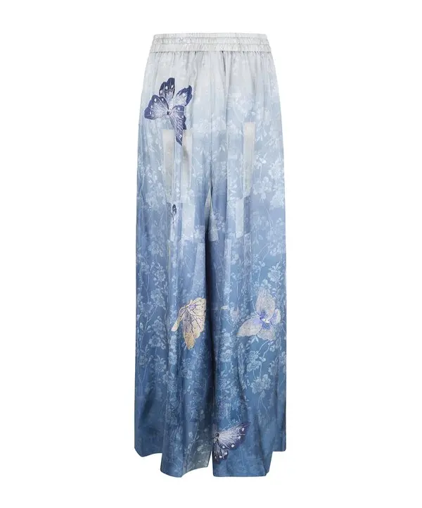 PIERRE-LOUIS MASCIA Printed Wide Leg Pants