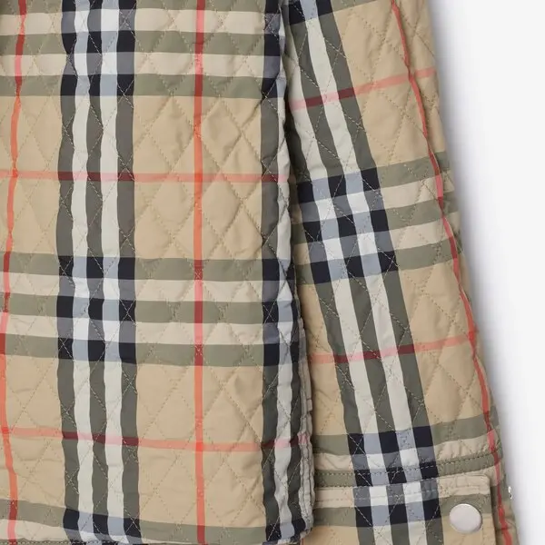 Burberry Quilted Reversible Jacket With Plaid - Flaxen